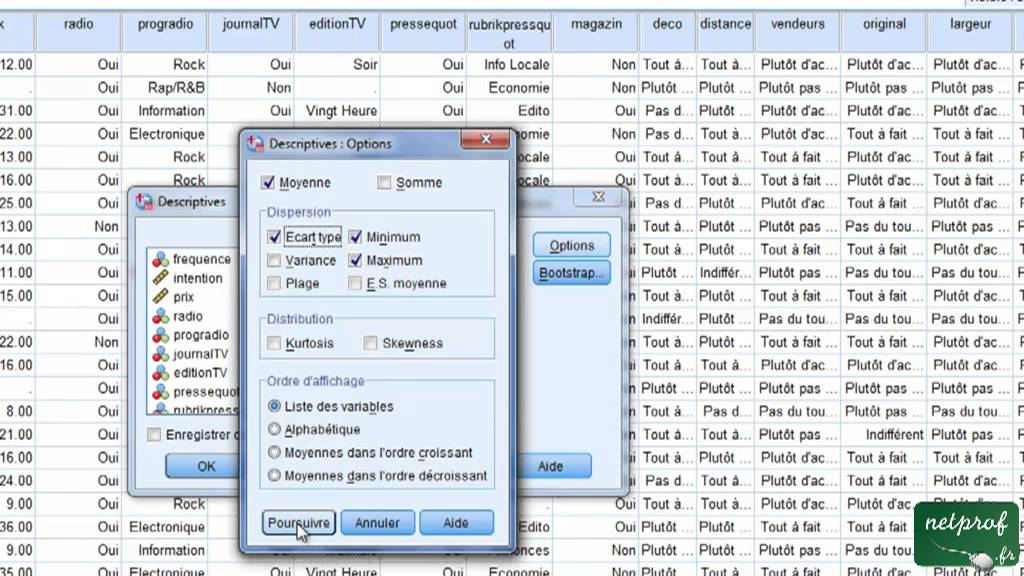 Analyse d'une moyenne avec SPSS - YouTube