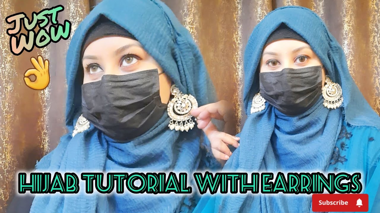 How to style hijab with earrings | Wedding hijab style | #trending # ...