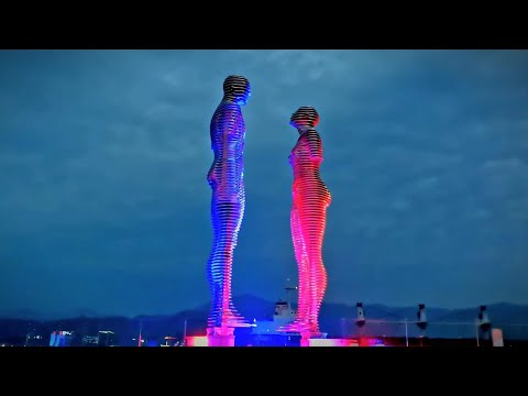 Love story of Ali and Nino, statue in Batumi , Georgia