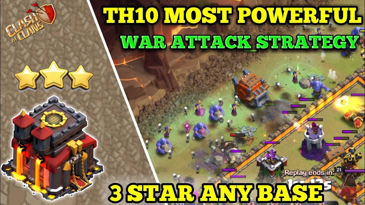 TH10💥 Most Powerful Attack💥 Strategy After Update / TH10 War Attack ...