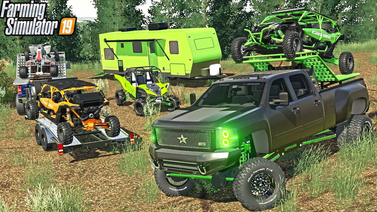 LUXURY CAMPING OFF-ROAD | LIFTED TRUCKS + RZR | FARMING SIMULATOR 2019 ...