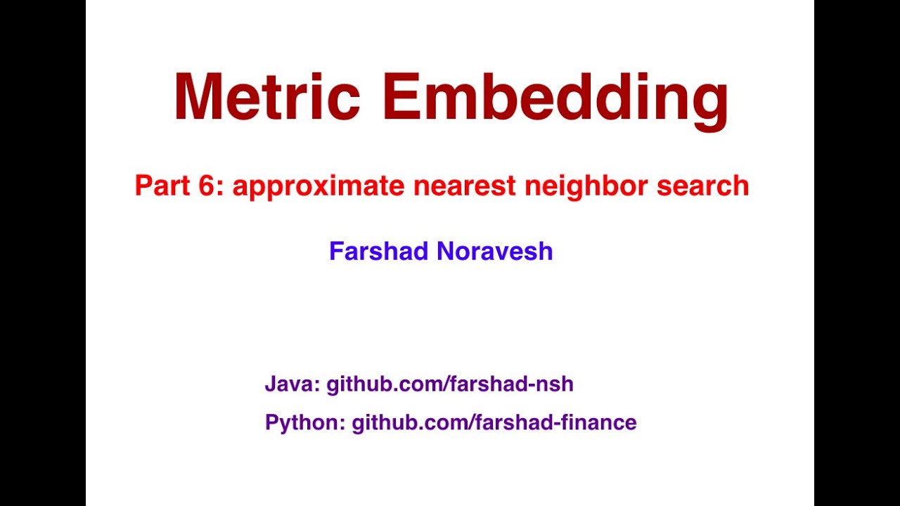 Part 6 :approximate nearest neighbor - YouTube
