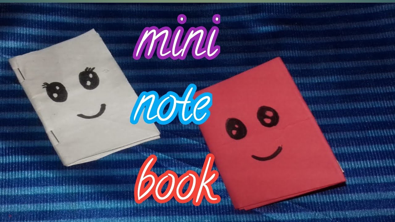 How to make mini paper note book without gum - YouTube