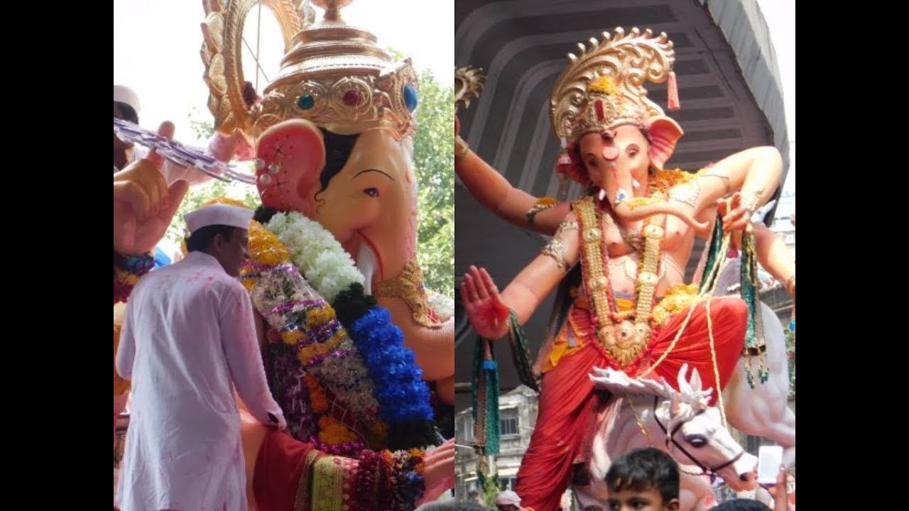 GREAT BHET : Lalbaug Cha Raja & Mumbai Cha Raja | Ganesh Visarjan 2018 ...