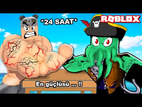 I Played for 24 Hours and Fought the Strongest Player - Roblox Arm Wrestling Simulator