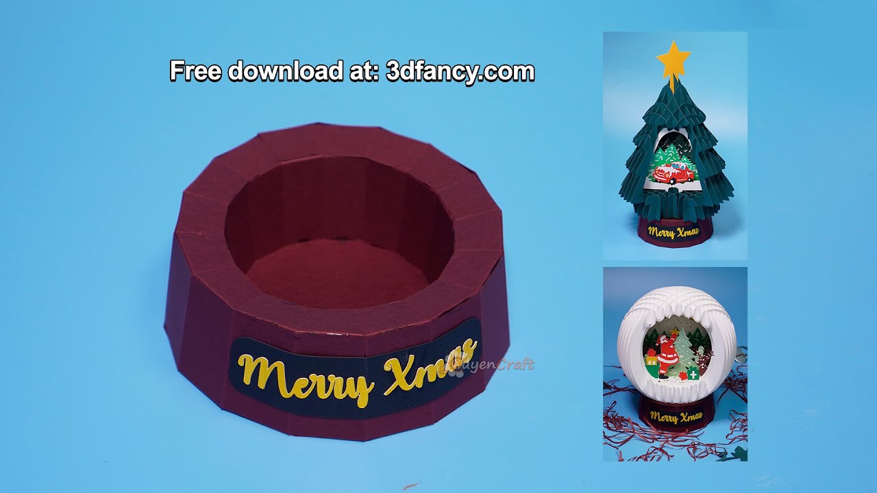 How to making stand base for sphere pop up, Merry Christmas, Snow Globe ...