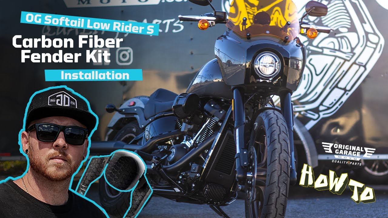 OG Softail Low Rider S Carbon Fiber Fender Kit Installation - YouTube