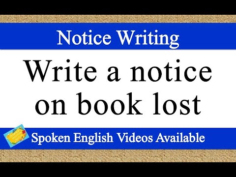 write a notice on book lost | notice writing on book lost | how to ...