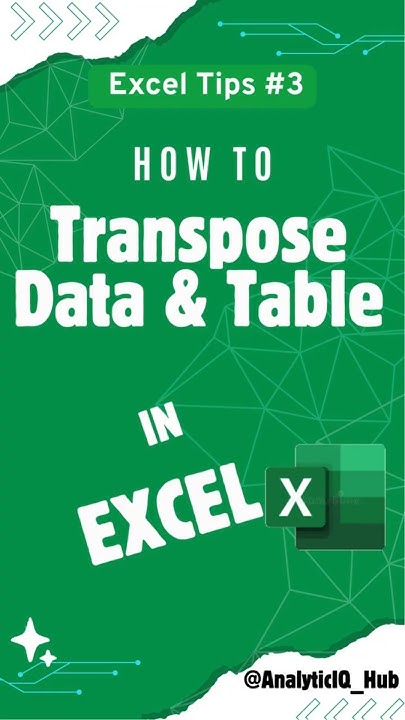 HOW TO TRANSPOSE DATA IN EXCEL #shorts #analyticiq #excel #exceltips #exceltricks #exceltutorial ...