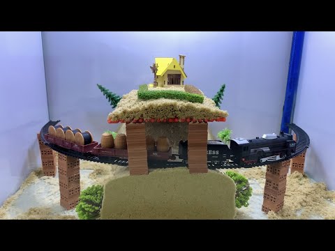Lego Dam Breach Experiment - Train bridge collapse and tunnel into dam ...