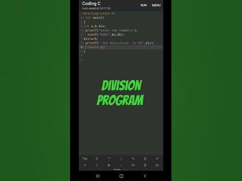 division program in C language #c #viral #programming ......simple program #coding #basicc - YouTube