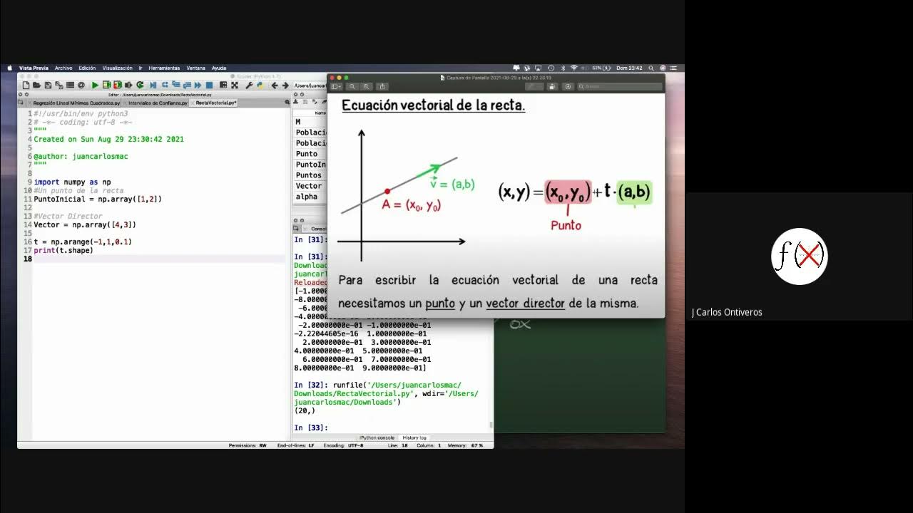 Cálculo Vectorial con Python - Ecuación Vectorial de la Recta 2d y 3d ...