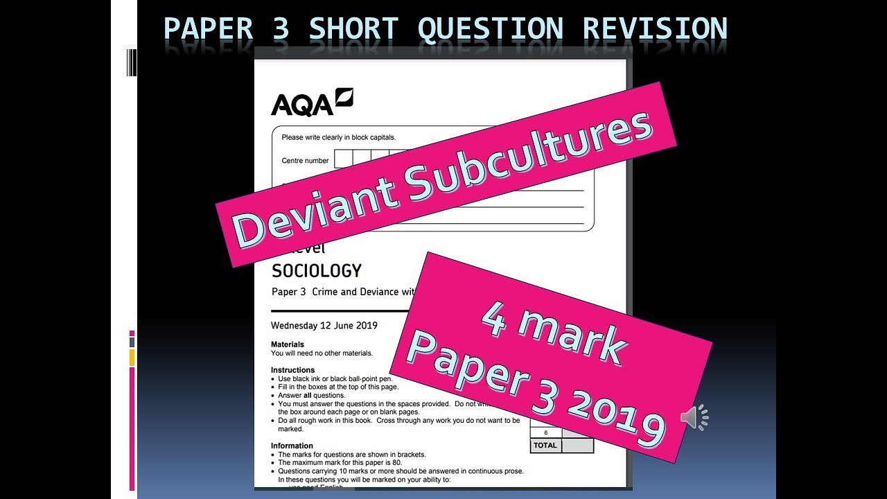 A* Sociology - Answering 4 mark on Crime - Paper 3 2019 - YouTube