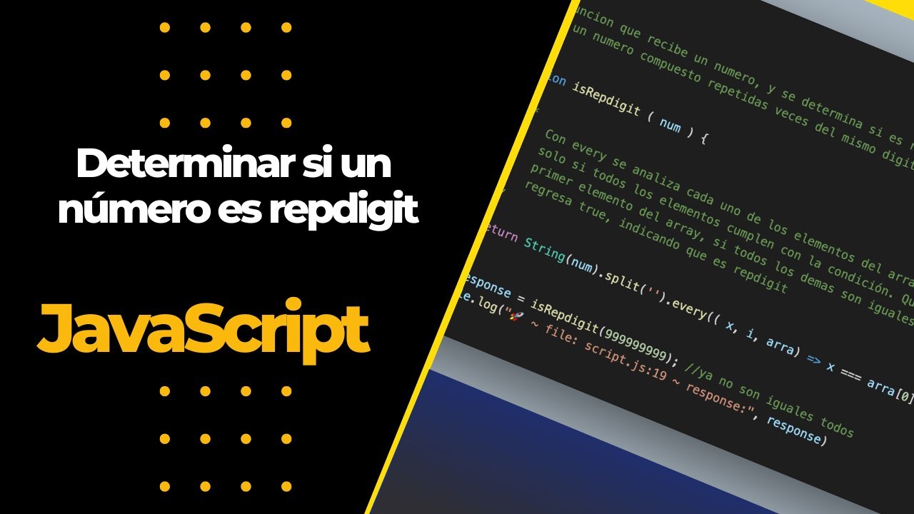 Función que recibe un número para determinar si es repdigit ...