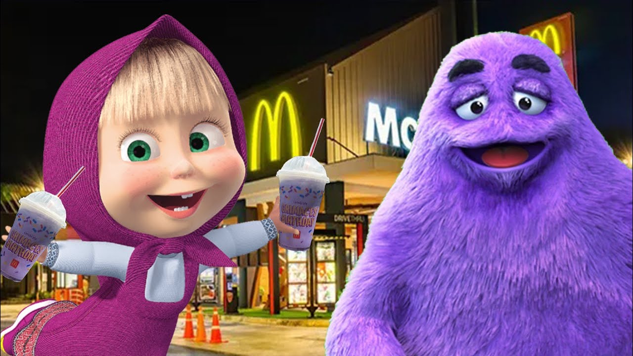 Princess Masha Try The Grimace Shake Trend The First Time - Run ...