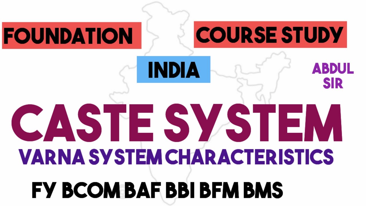 Caste System In India Varna System Characteristics Arts Class 12 Fybcom ...