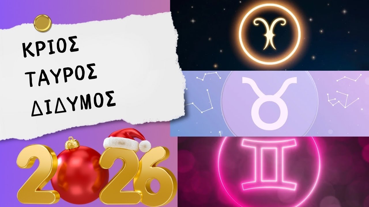 ΠΡΟΒΛΕΨΗ 2026 για Κριός, Ταύρος , Δίδυμος - YouTube