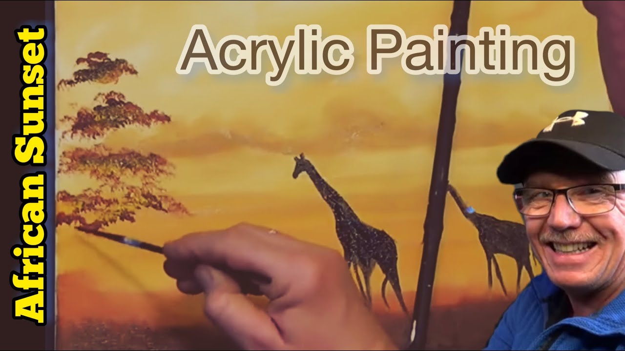 How to Paint a African Sunset Easy Acrylics - YouTube