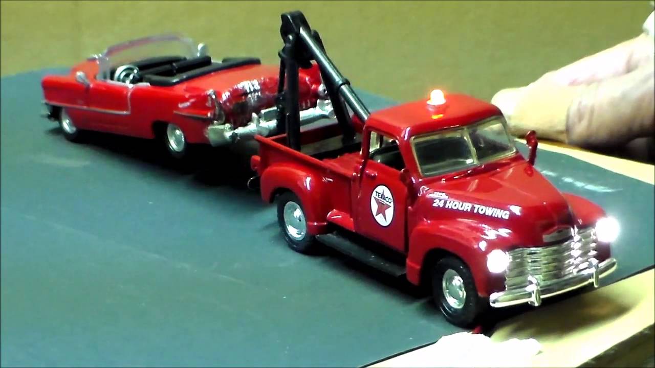 Custom Lighted 53 Chevy wrecker w/ 55 Caddy - YouTube