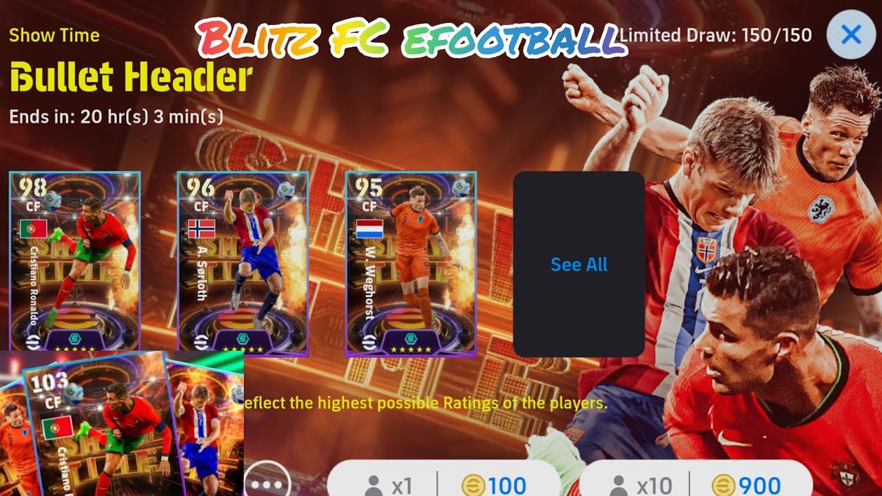 Cristiano Ronaldo Bullet header pack opening in efootball 24 🔥 Can I ...