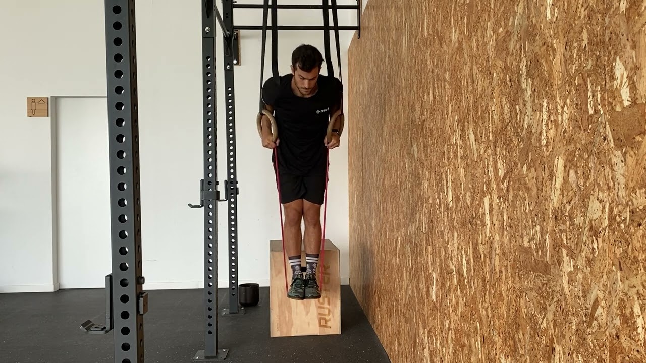 Banded ring dips - Fondos en anillas con banda - YouTube