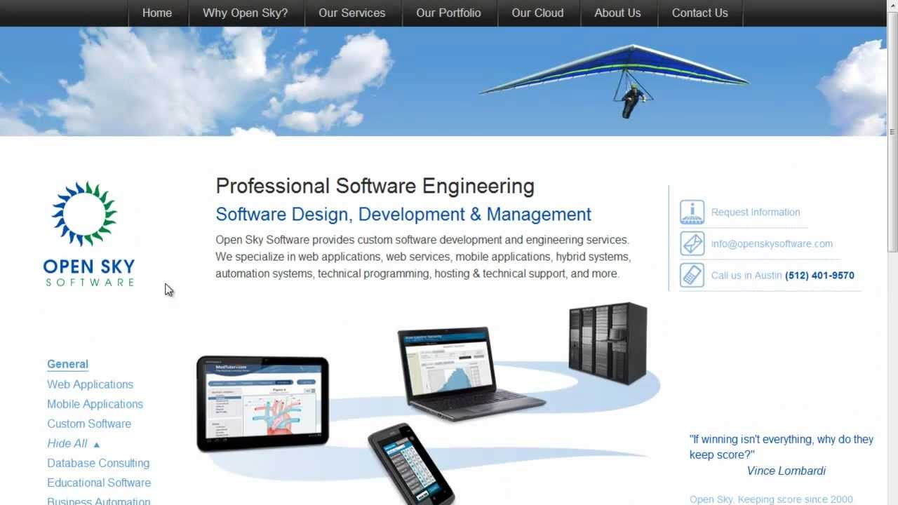 Open Sky Software Custom Web and Mobile Application Development - YouTube