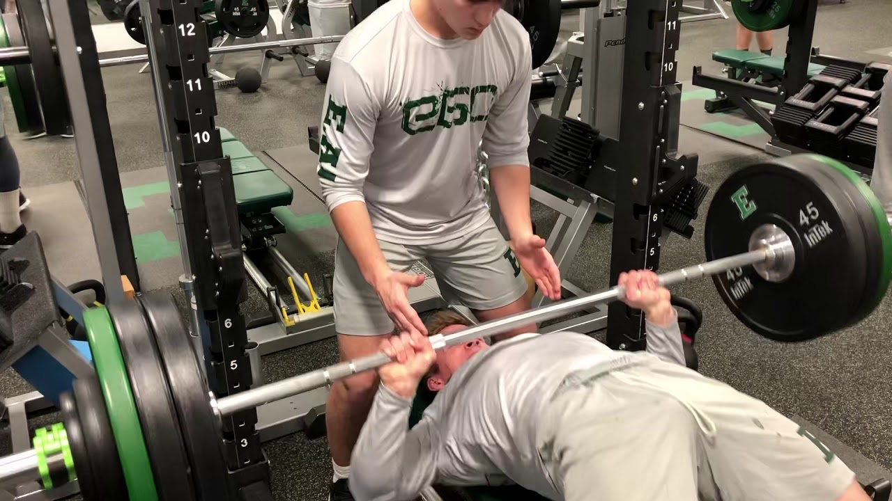 Tanner Knue Bench PR 305 - YouTube