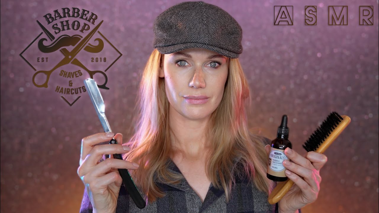 ASMR | BARBER SHOP MEN'S SHAVE ROLE PLAY | Close-up Personal Attention ...