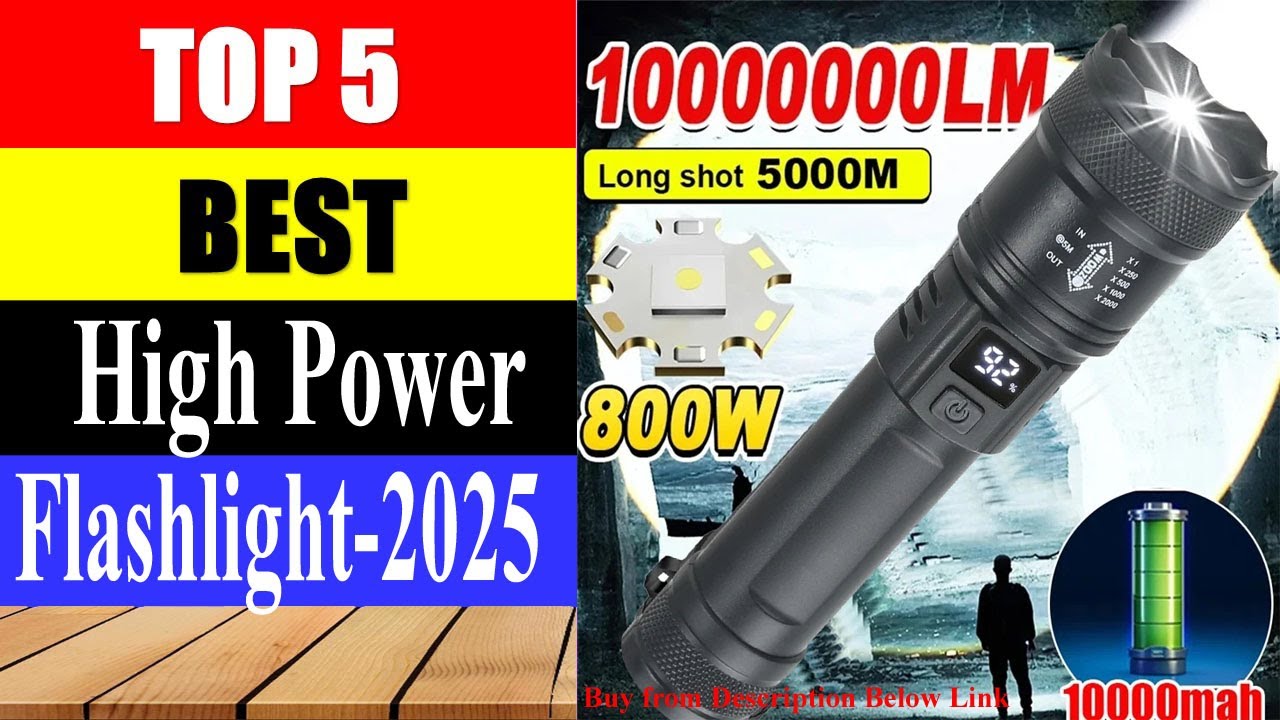 Top5 Best High Power LED Flashlights 2025 | Waterproof Flashlight - YouTube