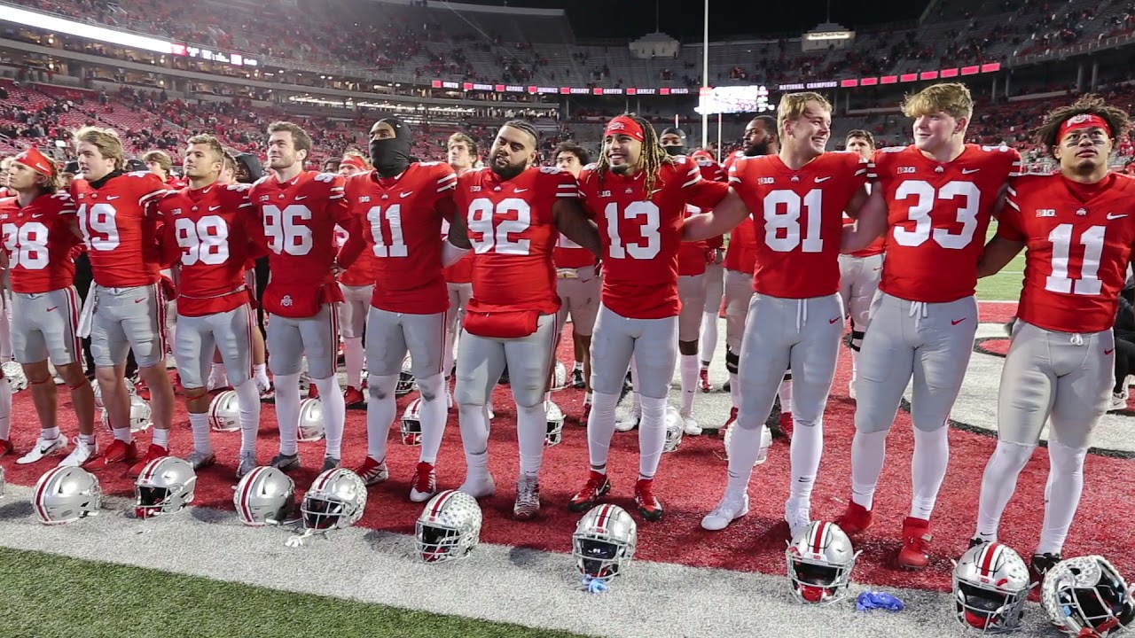 OSU Buckeyes sing Carmen Ohio after beating Purdue - YouTube
