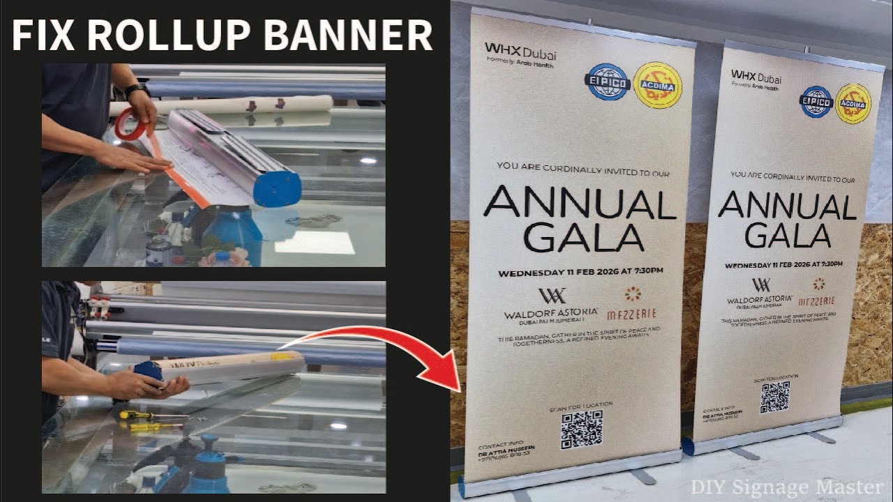 How to Replace a Roll-Up Banner & Fix Loose Spring | Step-by-Step - YouTube