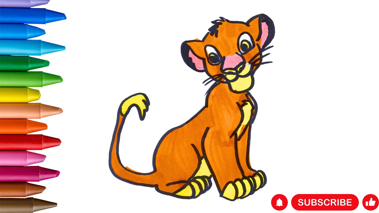 easy Simba drawing 🦁 #art #cartoondrawing #drawing #simba - YouTube