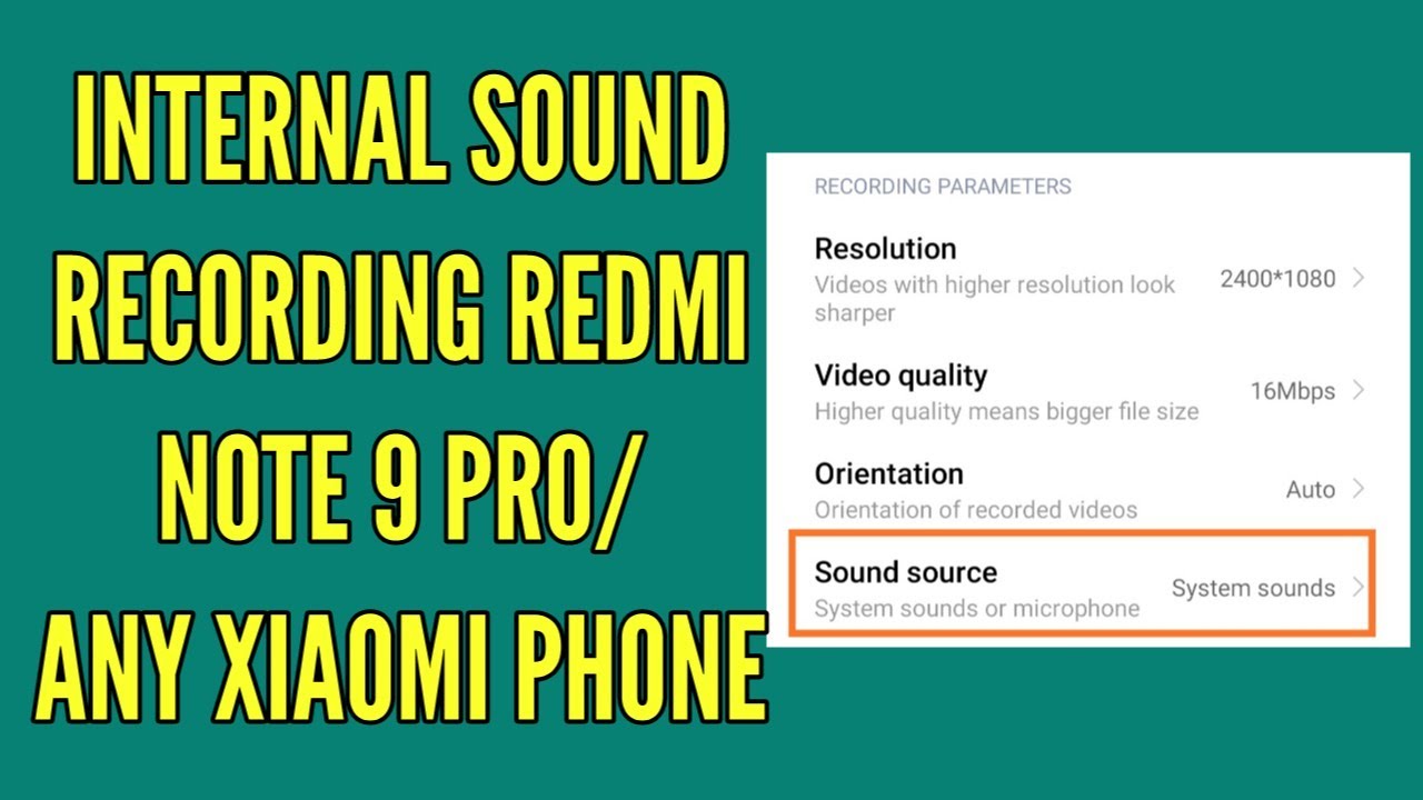 Internal Sound Recording Redmi Note 9 Pro Or Any Xiaomi Phone - YouTube