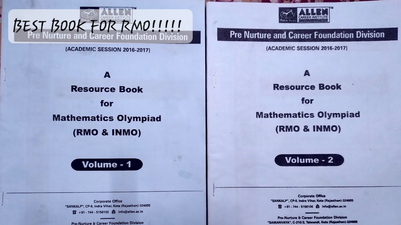 RMO/INMO Book review ALLEN 🎯💯💯 - YouTube
