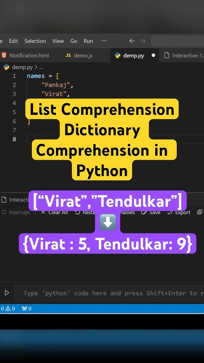 List Comprehension and Dictionary Comprehension in Python with examples #coding #programming # ...