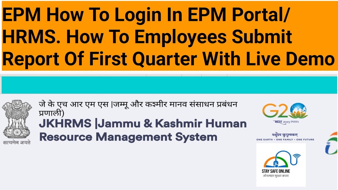 EPM How To Login In EPM Portal/HRMS. How To Employees Submit Report Of ...