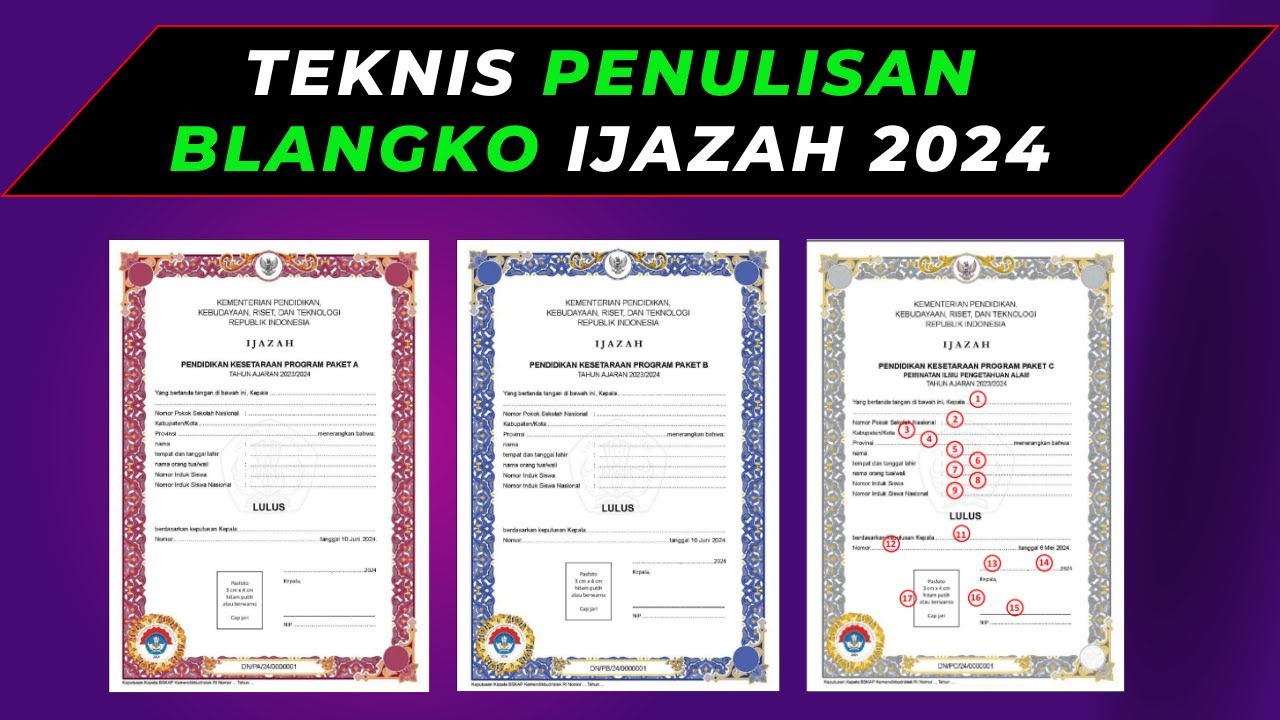 TATA CARA PERMOHONAN & PENULISAN BLANGKO IJAZAH 2024 - YouTube