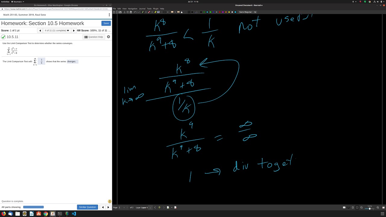 Calc 2 Series Convergence Tests - YouTube