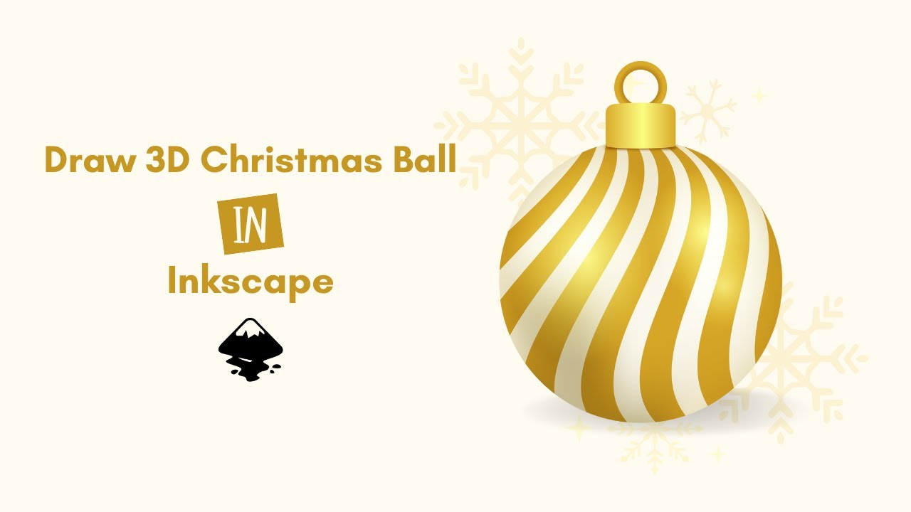 How to Make White & Gold 3D Christmas Ball in Inkscape - YouTube