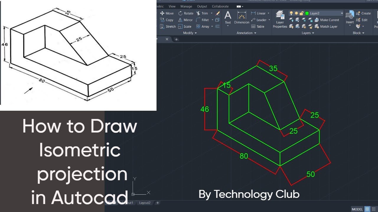 How to draw Isometric projection - YouTube