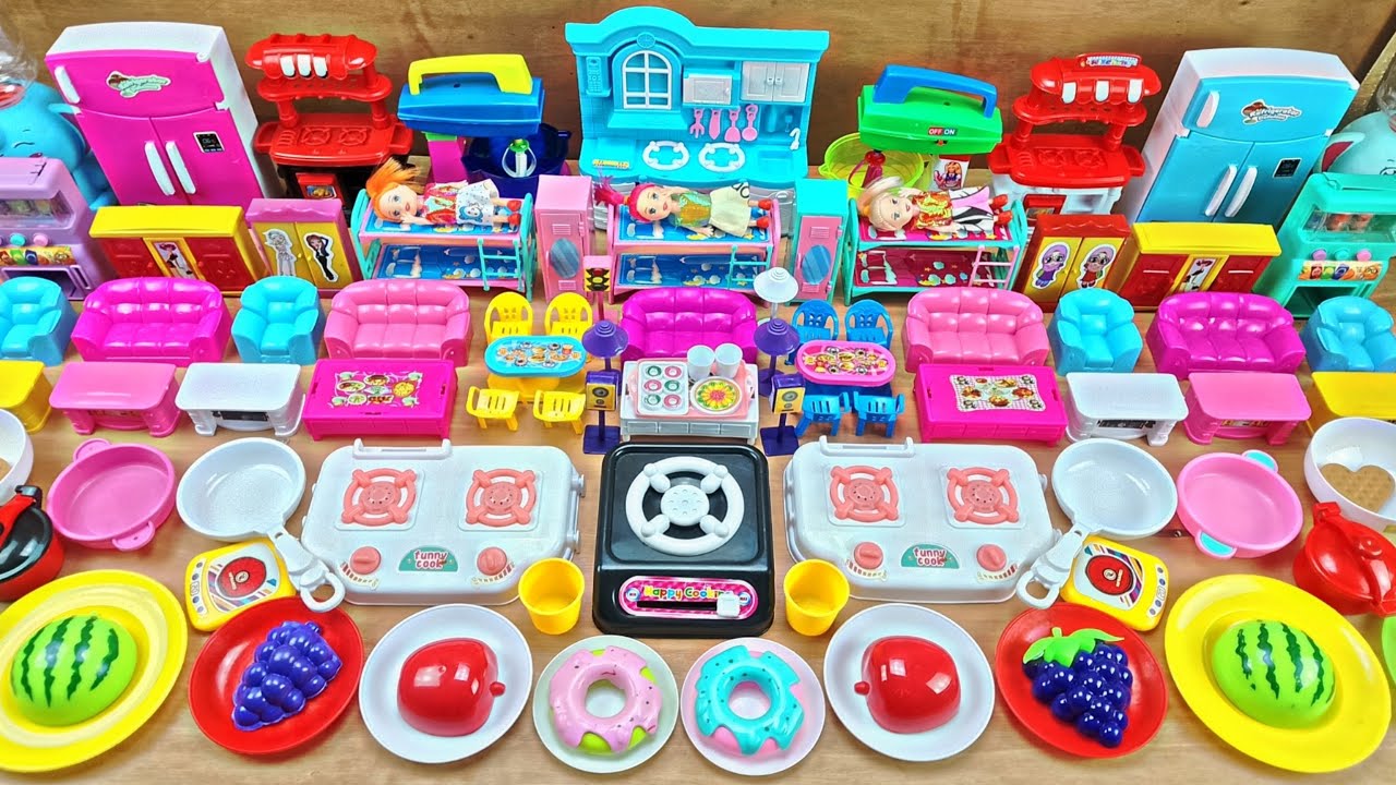 9 Minutes Satisfying With Unboxing Miniature Kitchen Set, Mixer Toys ...