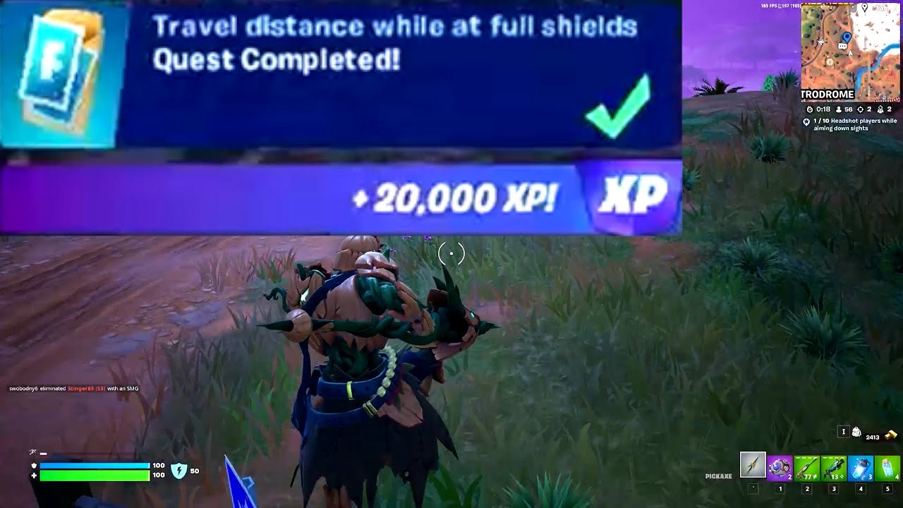 Travel distance while at full shields Fortnite - YouTube