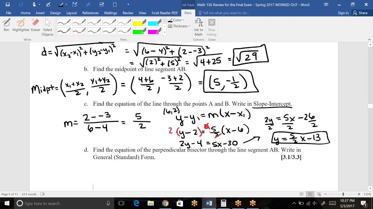 Math 136 Final Review Part 2 - YouTube