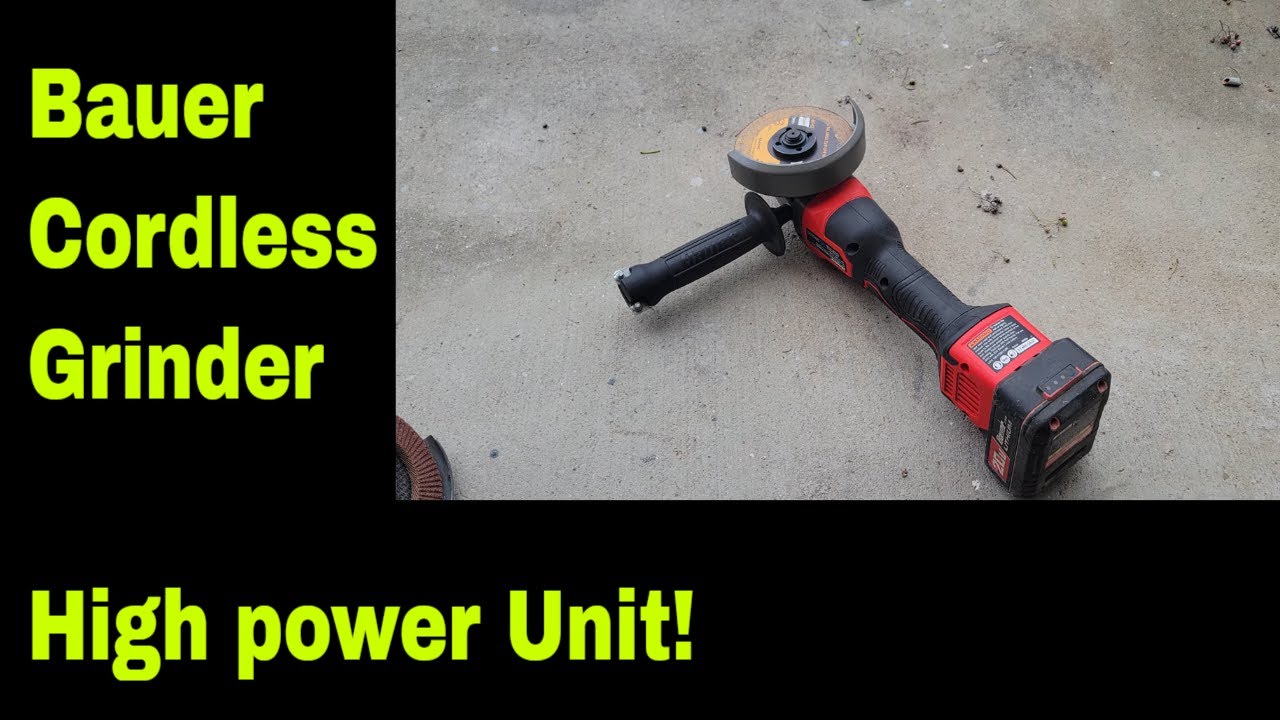 BAUER 20V Brushless Cordless 4-1/2" Slide Switch Angle Grinder - YouTube