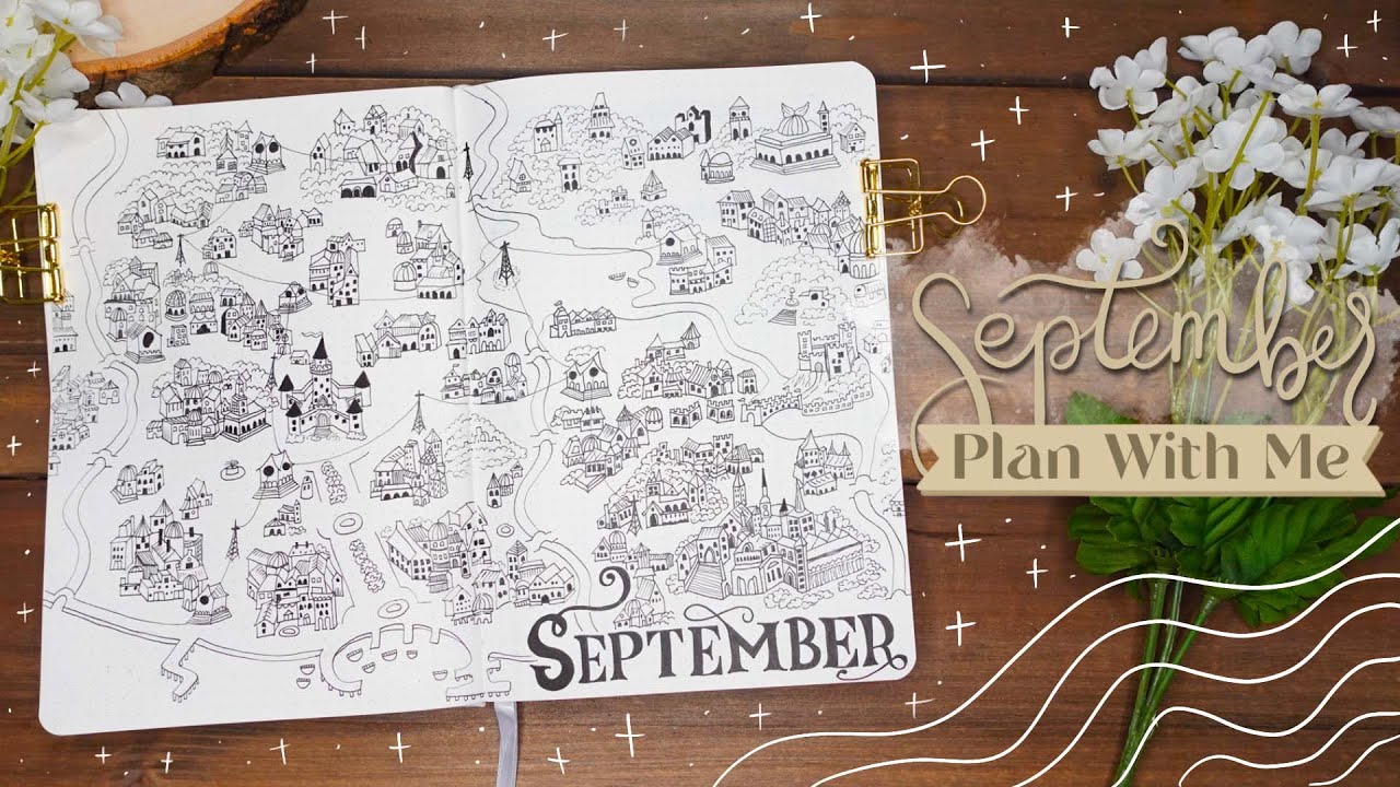 drawing the caraval map| september 2022 bullet journal set up - YouTube