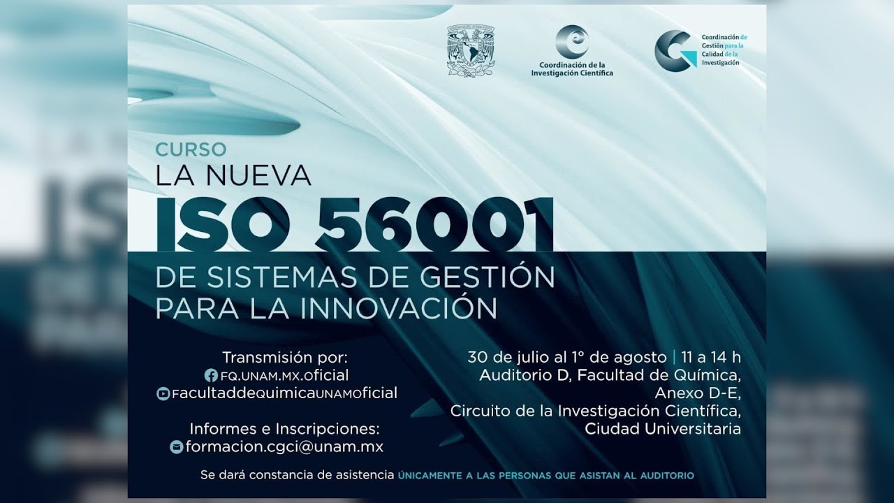 Curso La Nueva ISO 56001 de Sistemas de Gestión para la Innovación Día ...