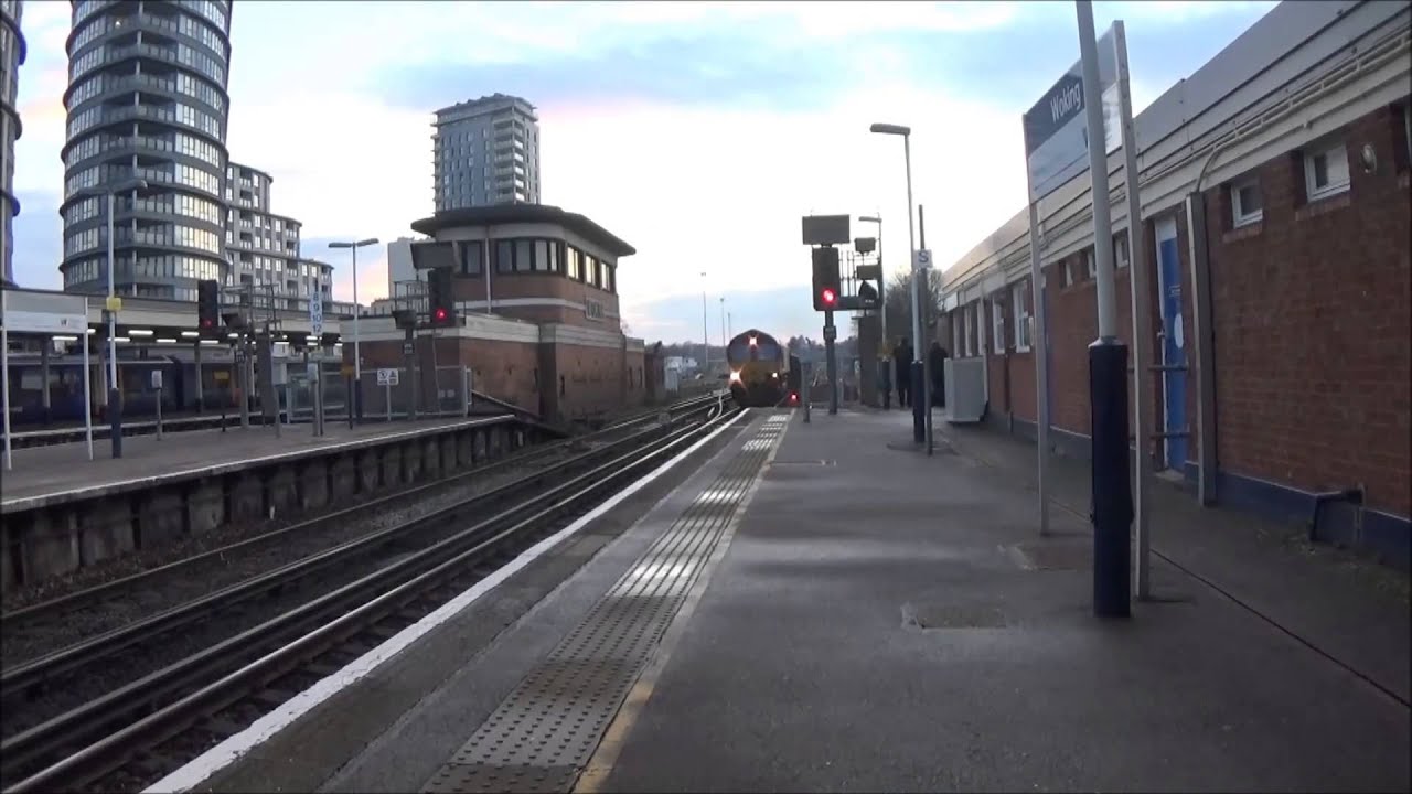 Class 66 66150 at Woking 5th March 2016 - YouTube