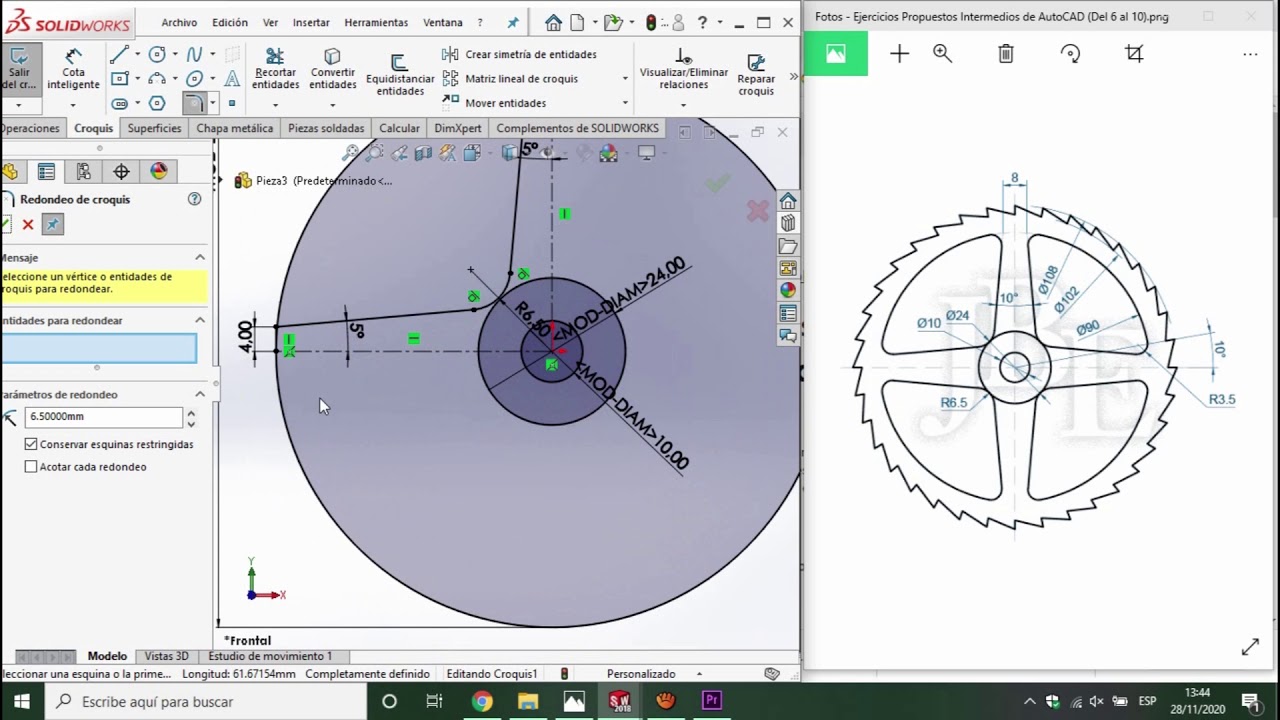 Como HACER una Rueda dentada. SolidWorks Principiantes - YouTube