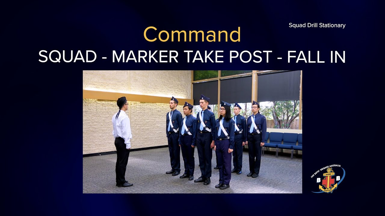 Squad Drill Stationary - Squad - Marker Take Post - Fall In - YouTube