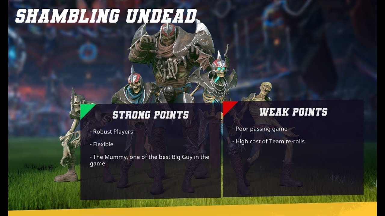 Blood Bowl 3 -- Season: 3 - Team Creation -- Shambling Undead (No ...